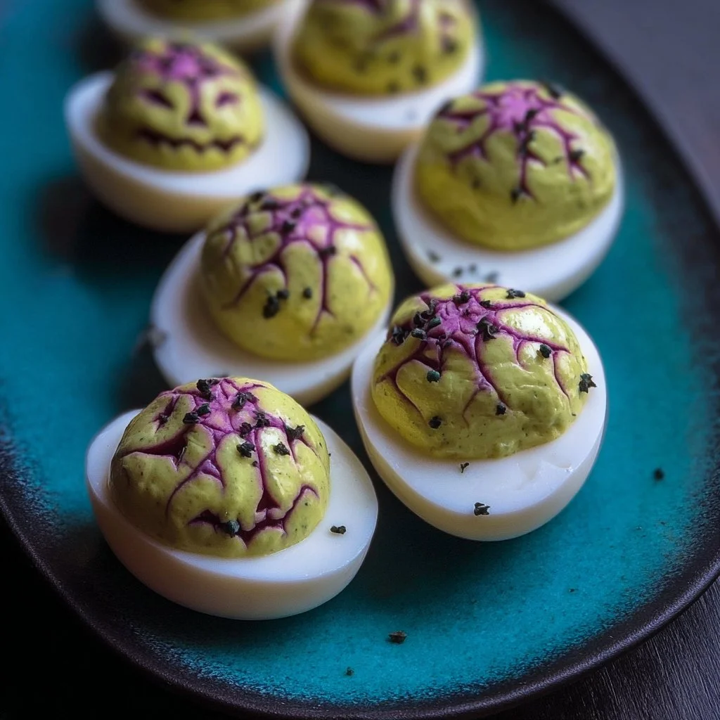 Creepy Deviled Eggs for Halloween