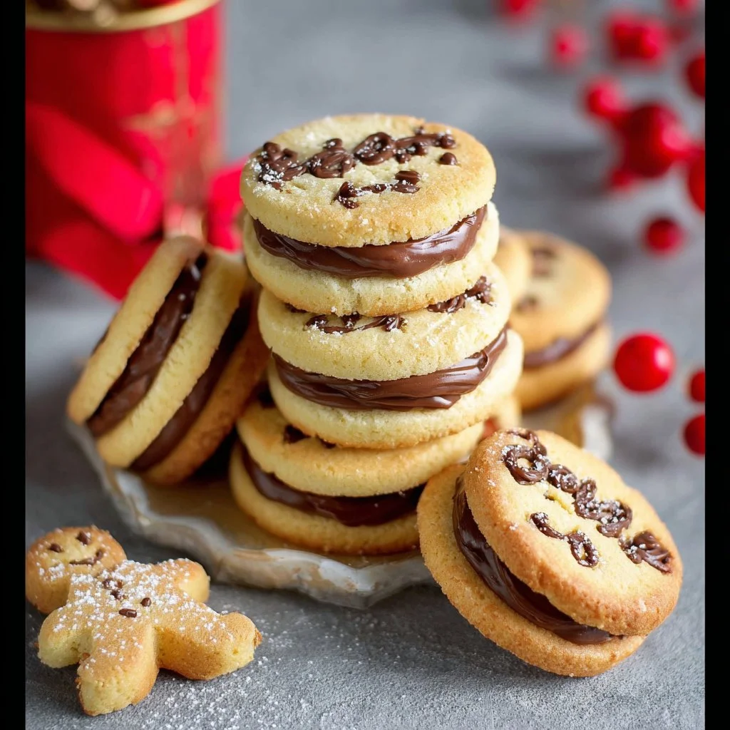 Shortbread Cookie Sandwiches with Nutella
